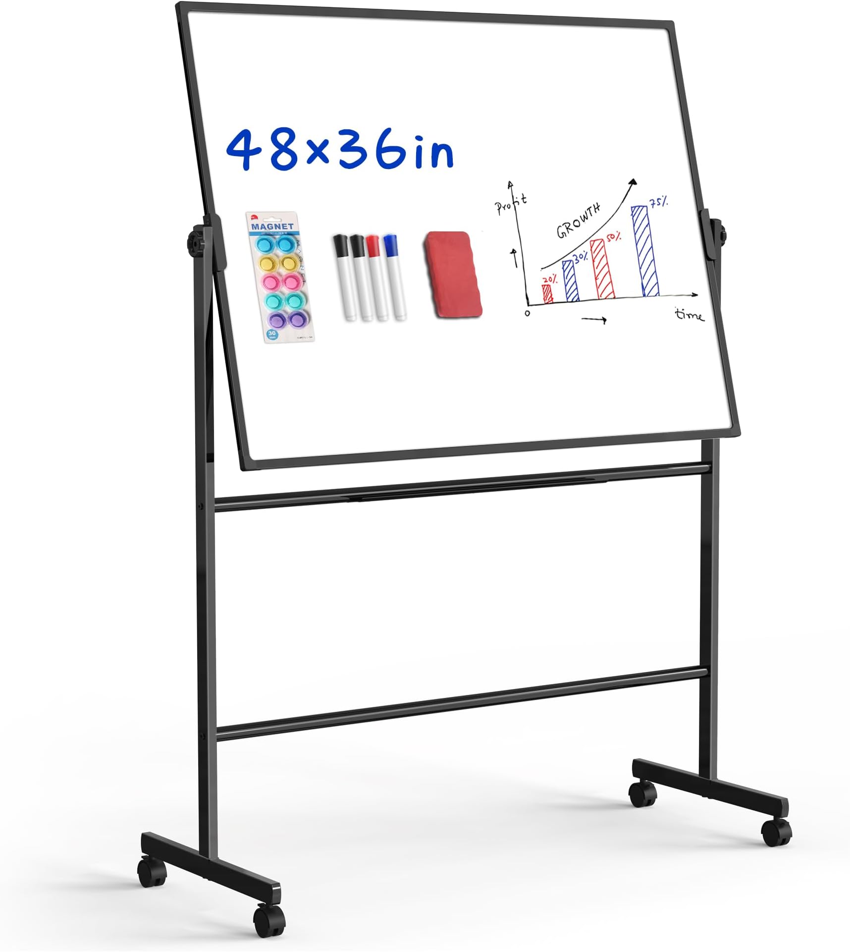 Amazon.com : Double-Sided Rolling Whiteboard/w Height Adjustable,Mifuro ...