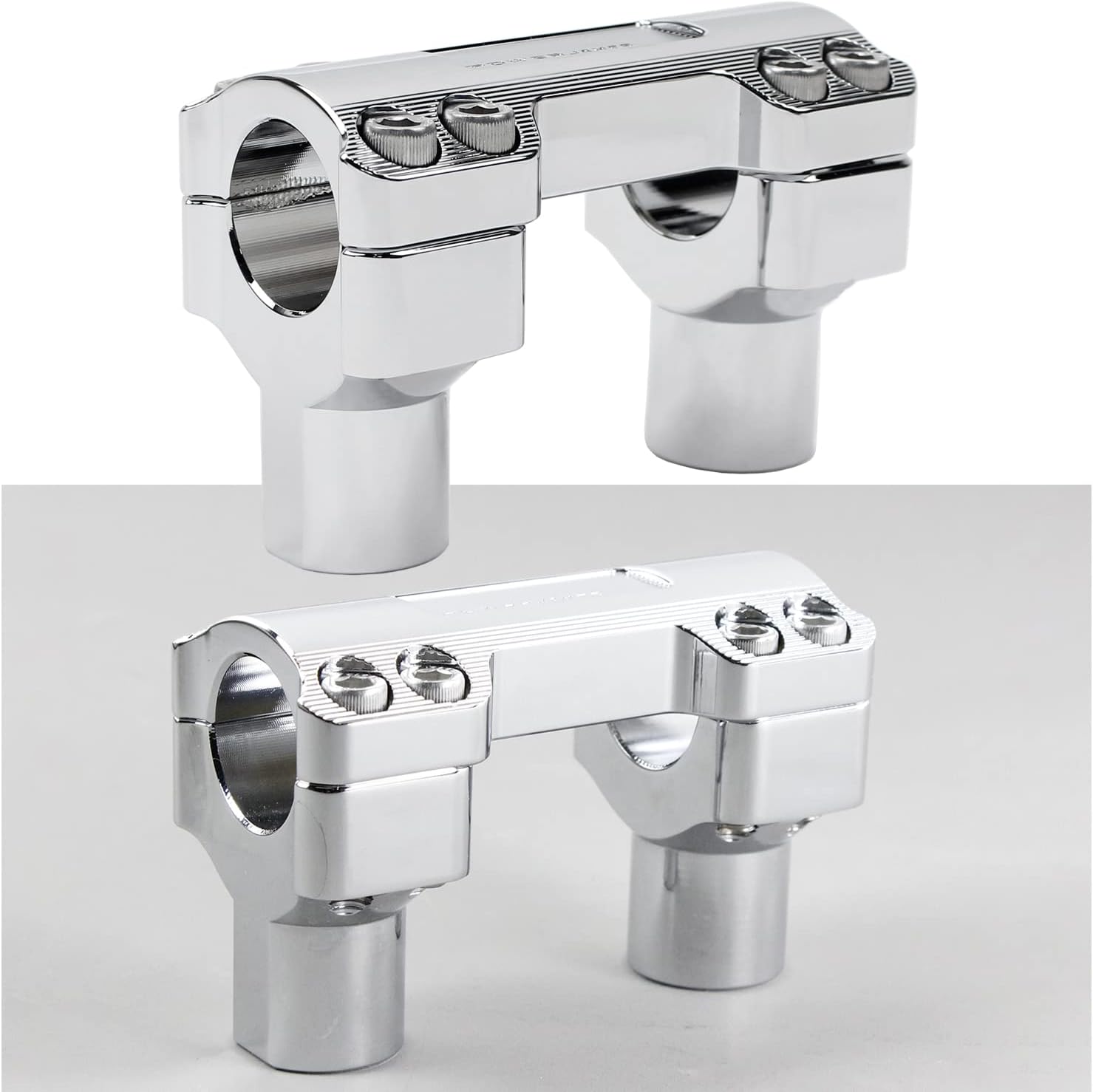 Amazon.com: TDZ 1 1/4 inch Chrome Handlebar Risers Kit for Harley Fat ...