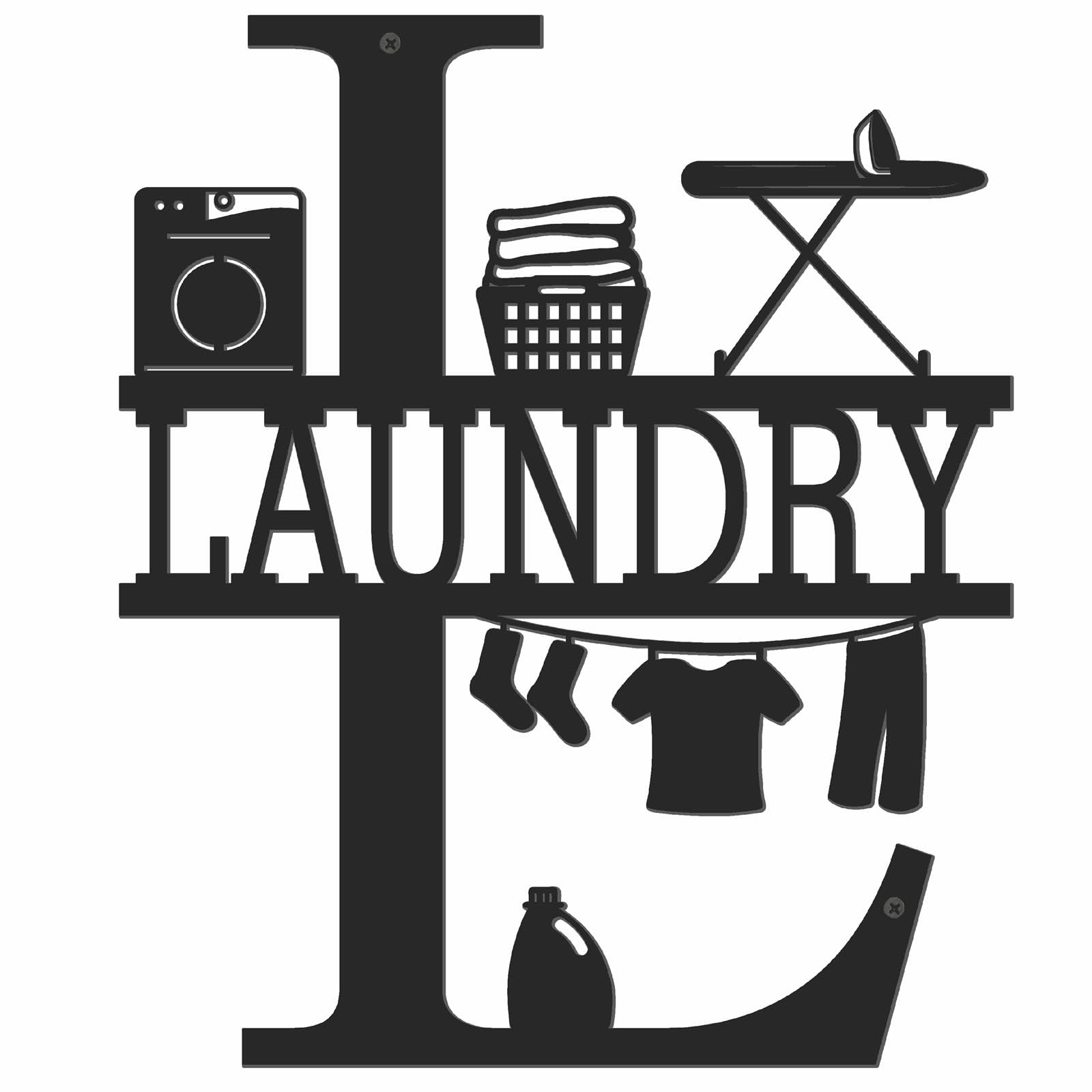 Amazon.com : Metal Wall Art Laundry Room Wall Decor Metal Laundry Sign ...