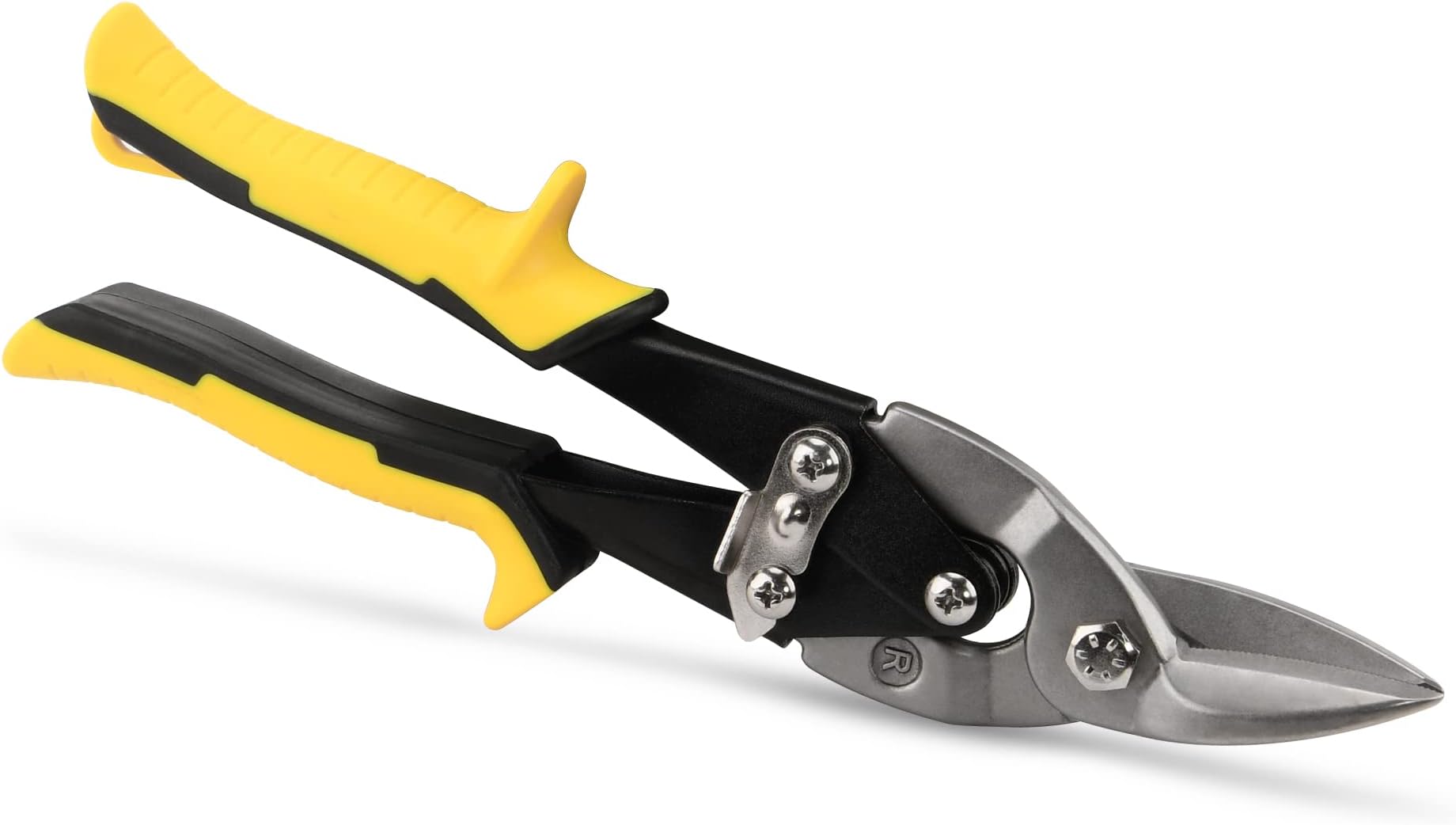 R RUR 10 Inch Metal Tin Snips Heavy Duty- Right Cut Aviation Snips for ...