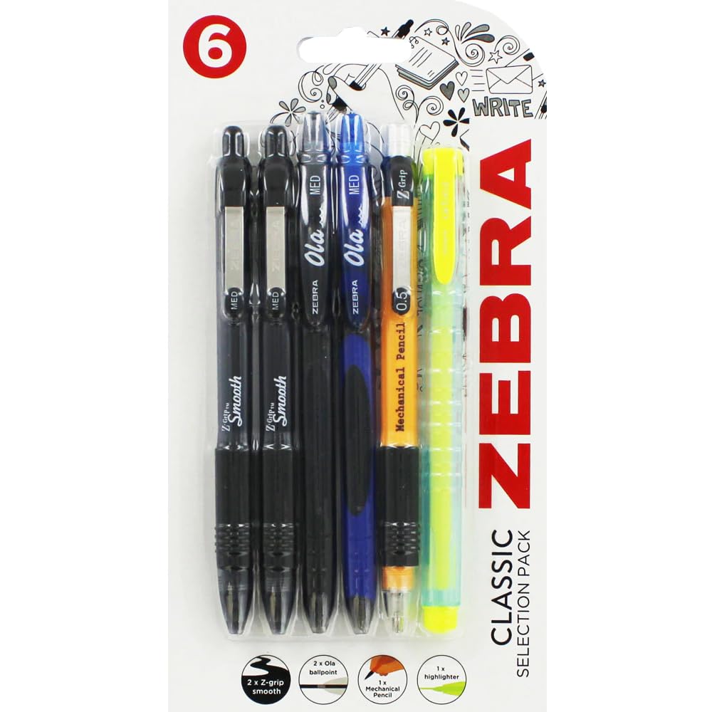 Zebra Student Selection Pens - Assorted (Pack of 6), 02446 : Amazon.co ...