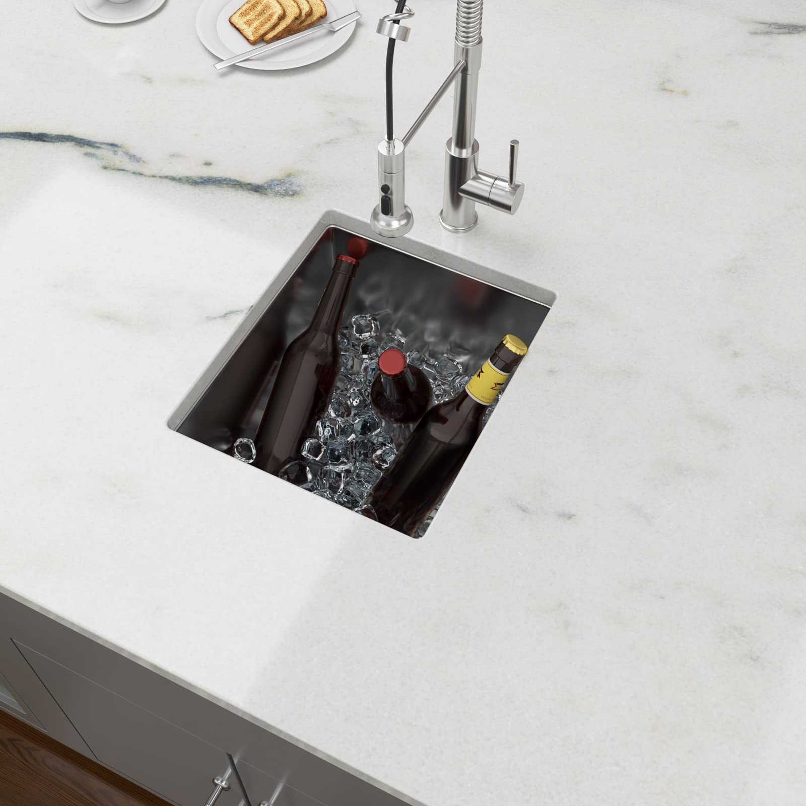 Snapklik.com : Bar Sink 13 X 15 Inch Undermount Stainless Steel Single ...