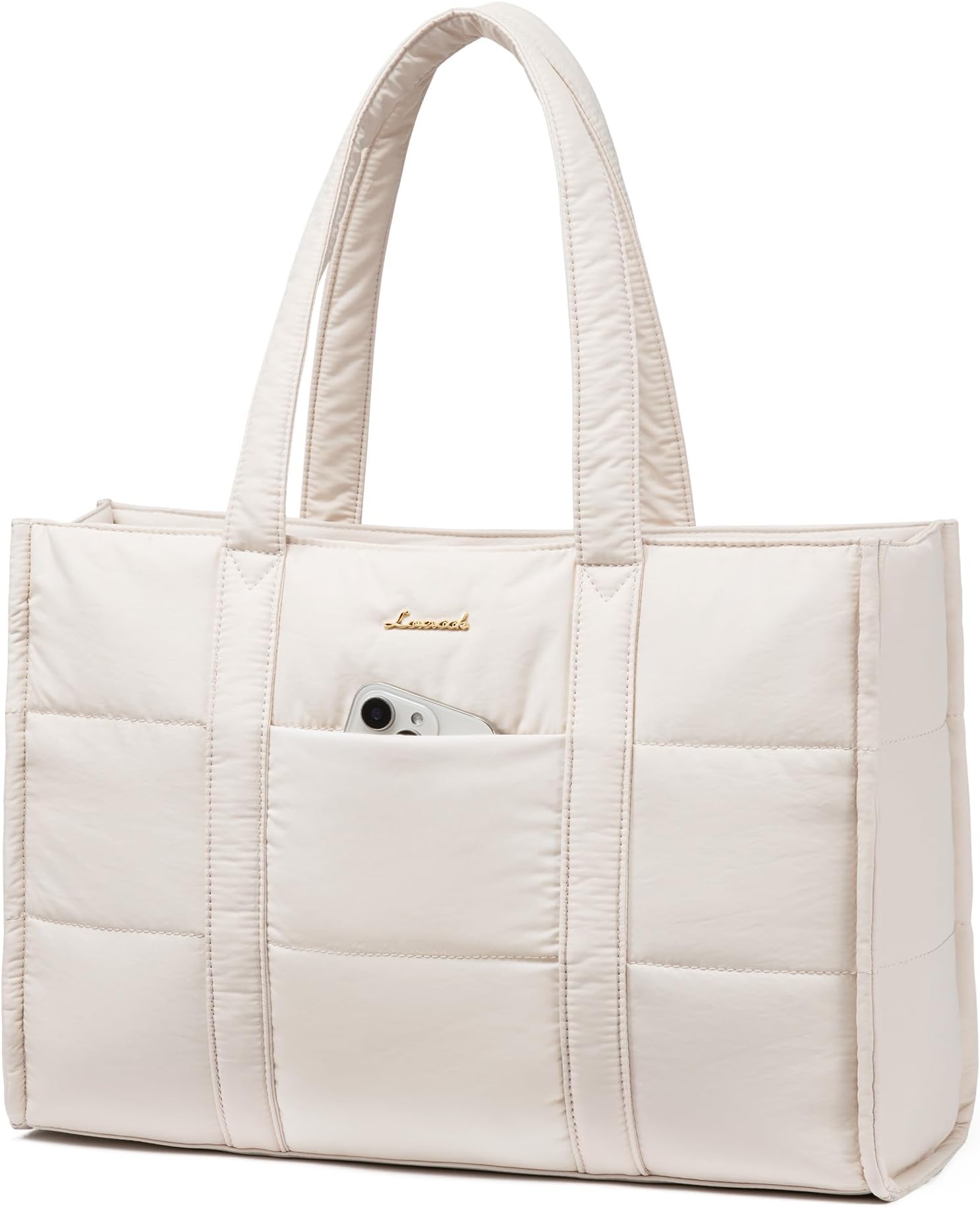 Amazon.com: LOVEVOOK Laptop Bag for Women, Puffer Tote Bag for Work 15. ...