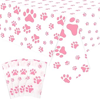 Amazon.com: KEFAN 4 Pack Puppy Pet Paw Print Plastic Tablecloth Cover ...