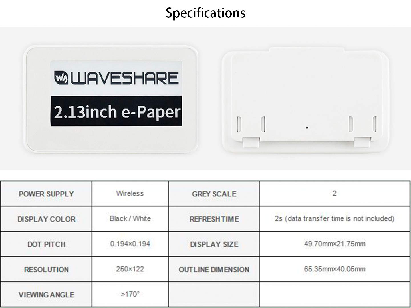 Snapklik.com : 213inch Passive NFC-Powered e-Paper, 250 X 122 Pixel ...