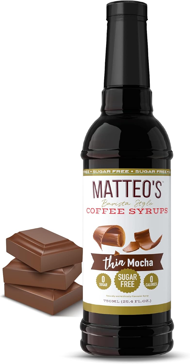 Matteo's Sugar Free Coffee Flavorin Syrup, Mocha, Delicious Coffee ...