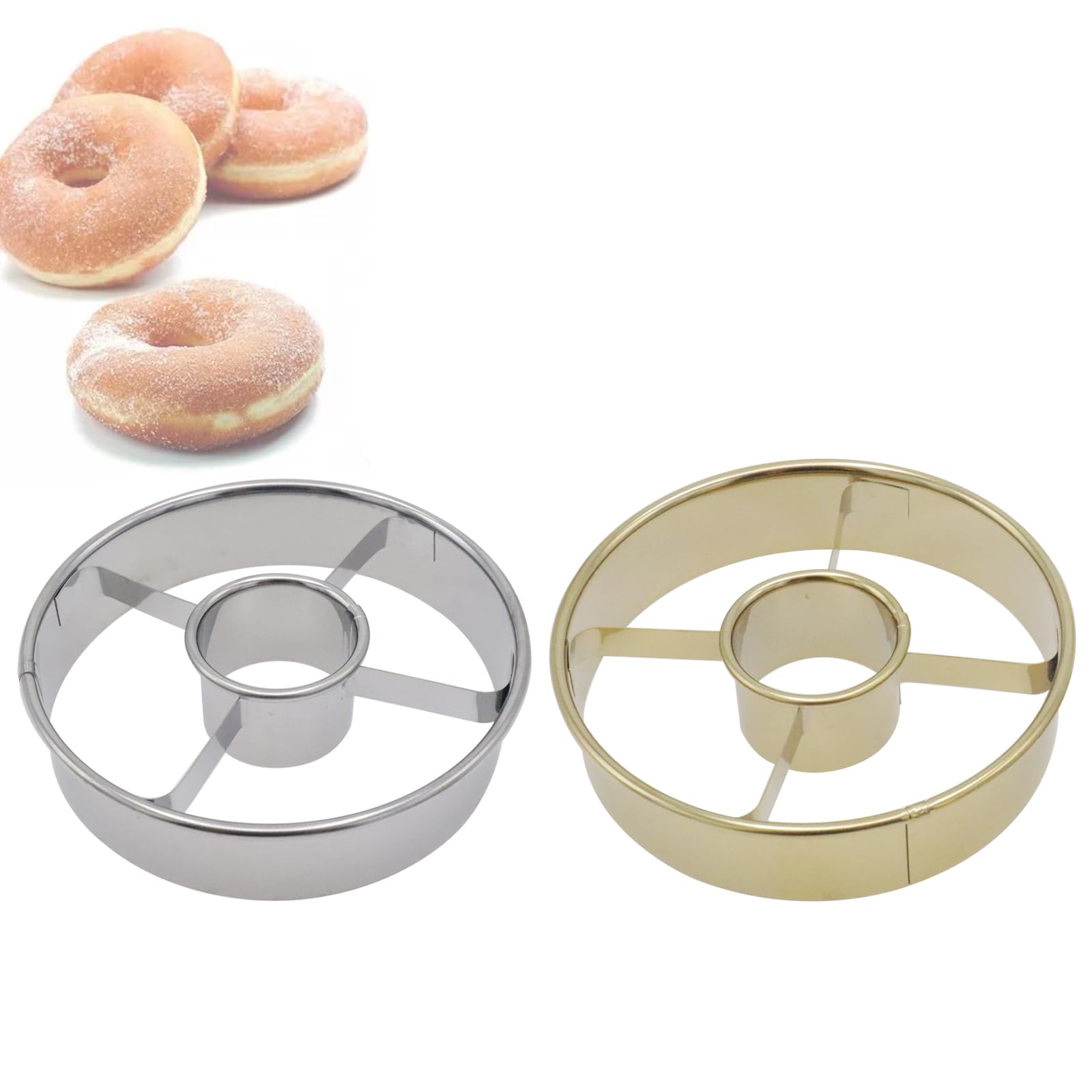 Amazon.com: Joyangy 2 Pack Stainless Steel Donut Cutter, 3.86 Inch ...