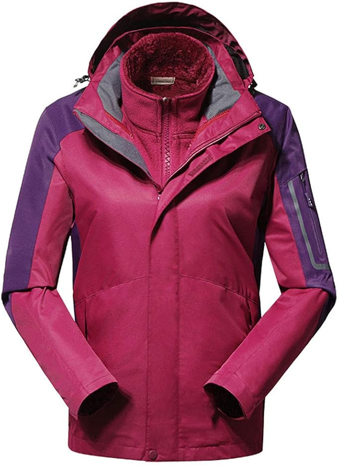 QWERDF Veste de ski imperméable 3 en 1 pour femme avec intérieur en ...