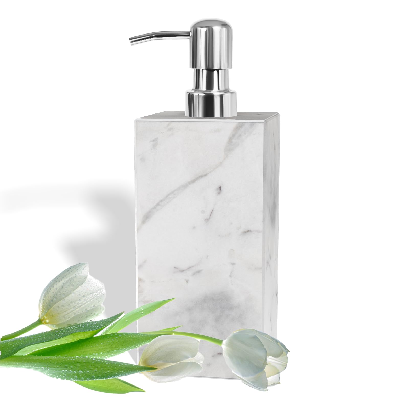 Amazon.com: Marble Soap Dispenser, White Hand Soap Dispenser with ...