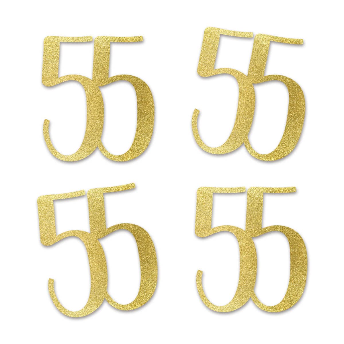 Amazon.com: Gold Glitter 55 Cut-Out Numbers, 55th Birthday Party ...