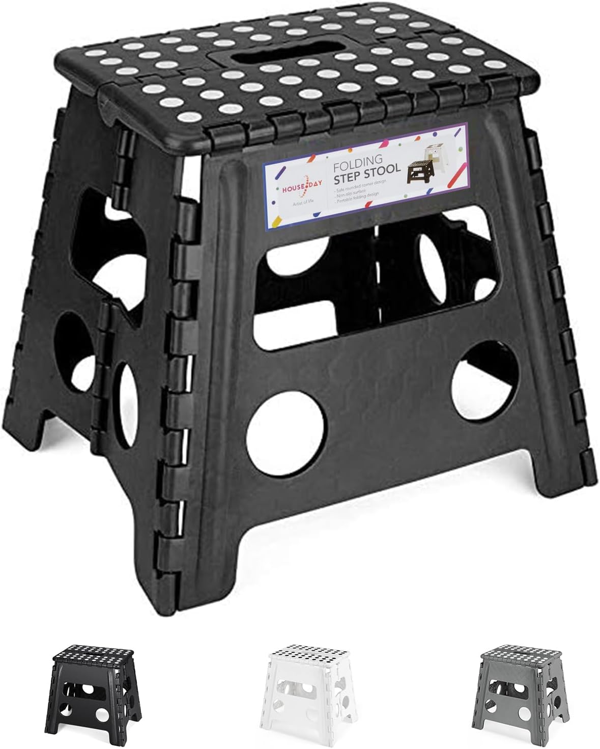 HOUSE DAY Folding Step Stool 13 inch(33cm) Height Medium Heavy Duty ...