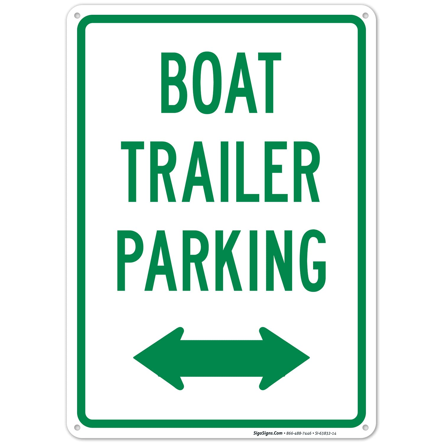 Sigo Signs Boat Trailer Parking with Bidirectional Arrow Sign, 10x14 ...