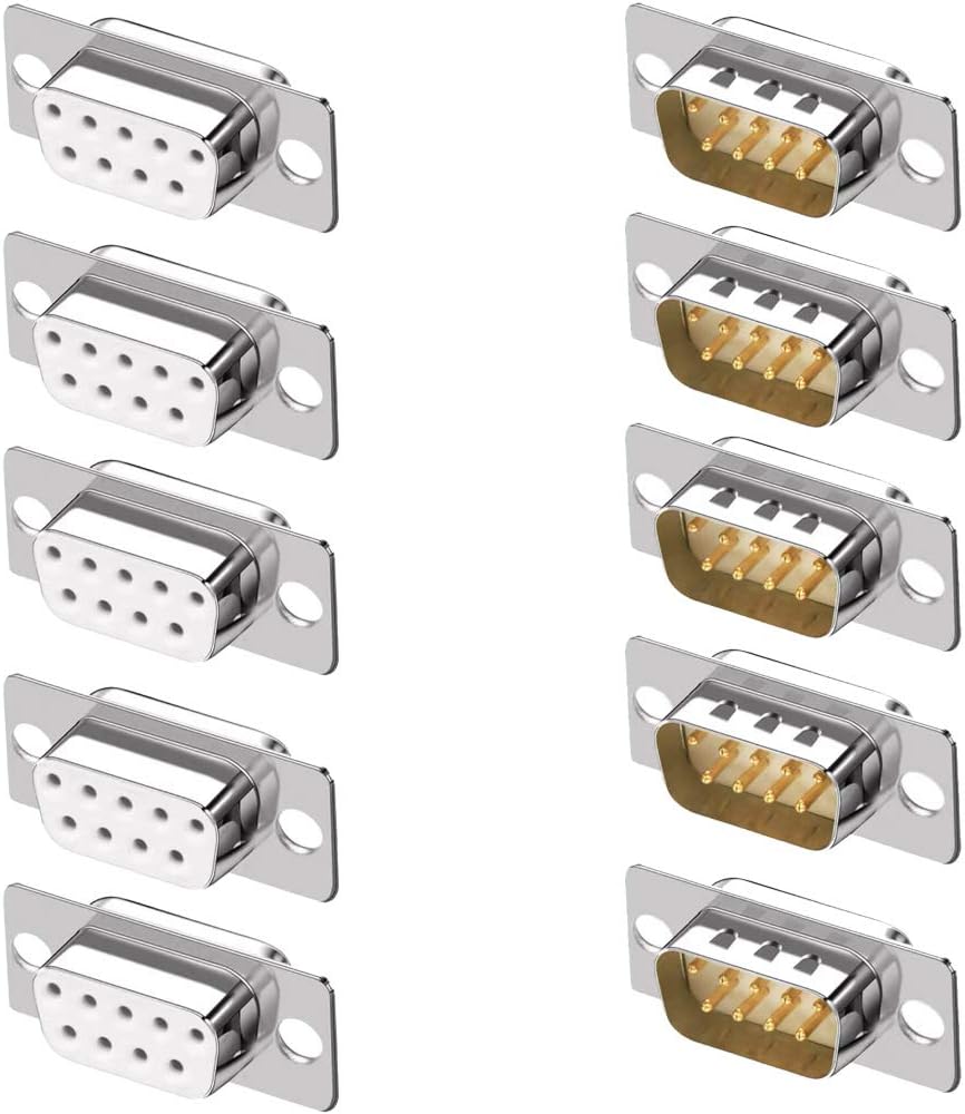 Amazon.com: Jienk 10PCS DB9 RS232 D-SUB Serial Solder Cup Connectors ...