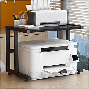 Amazon.com: Printer Stand Shelf Desktop Printer Stand, 2 Tiers Desk ...