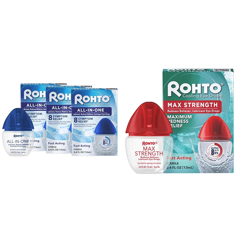 Amazon.com: Rohto Ice Cooling Eye Drops 3 Pack Maximum Strength Redness ...