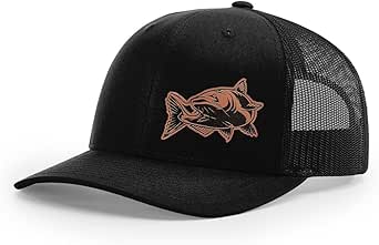 Catfish Fishing Hat Laser Engraved Leather Patch Richardson 112 ...