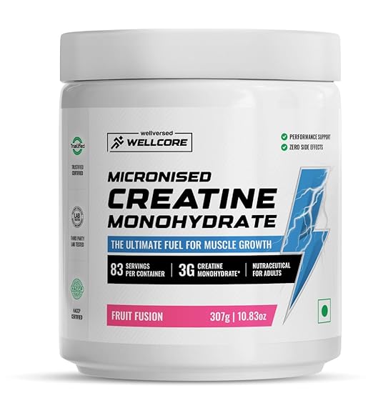 Wellcore Pure Micronised Creatine Powder (83 Servings, Fruit Fusion ...
