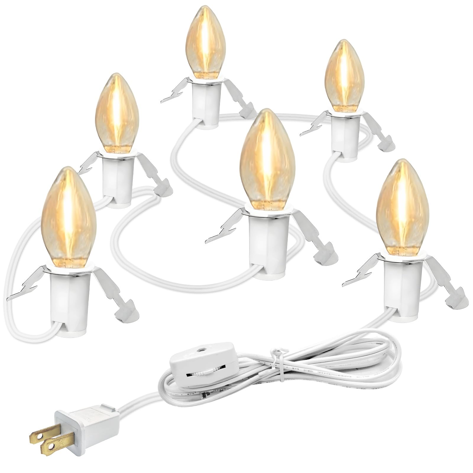 Amazon.com: 6-Bulb Light Cord for Christmas Village Houses, 12FT ...