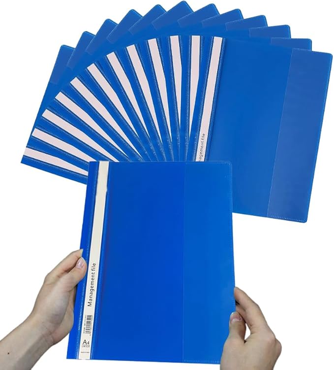 12 Pcs Blue A4 Presentation Project Folders Plastic Report Document ...