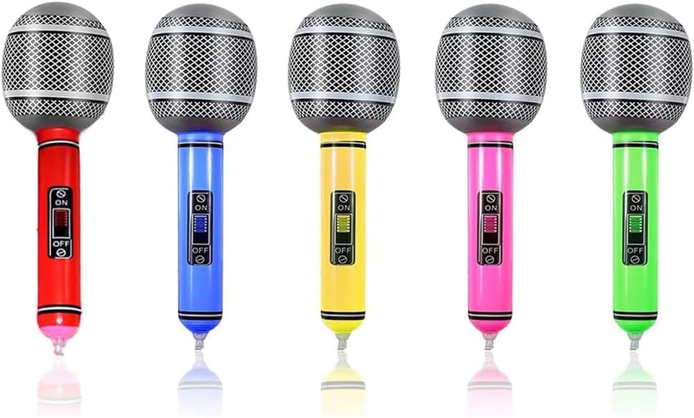 Yumatch 5Pcs Inflatable Microphone for Kids Adults, 35cm, Novelty ...