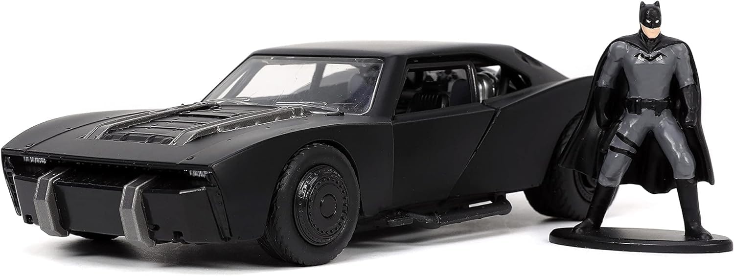 Jada Toys 253213008 The Batman Batmobile with Figure 1:32 in CDU, Black ...