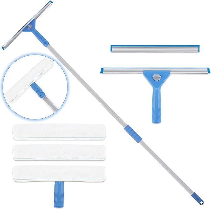 Amazon.com: AMERWASH PLUS Window Squeegee Washing Kit for High Window ...