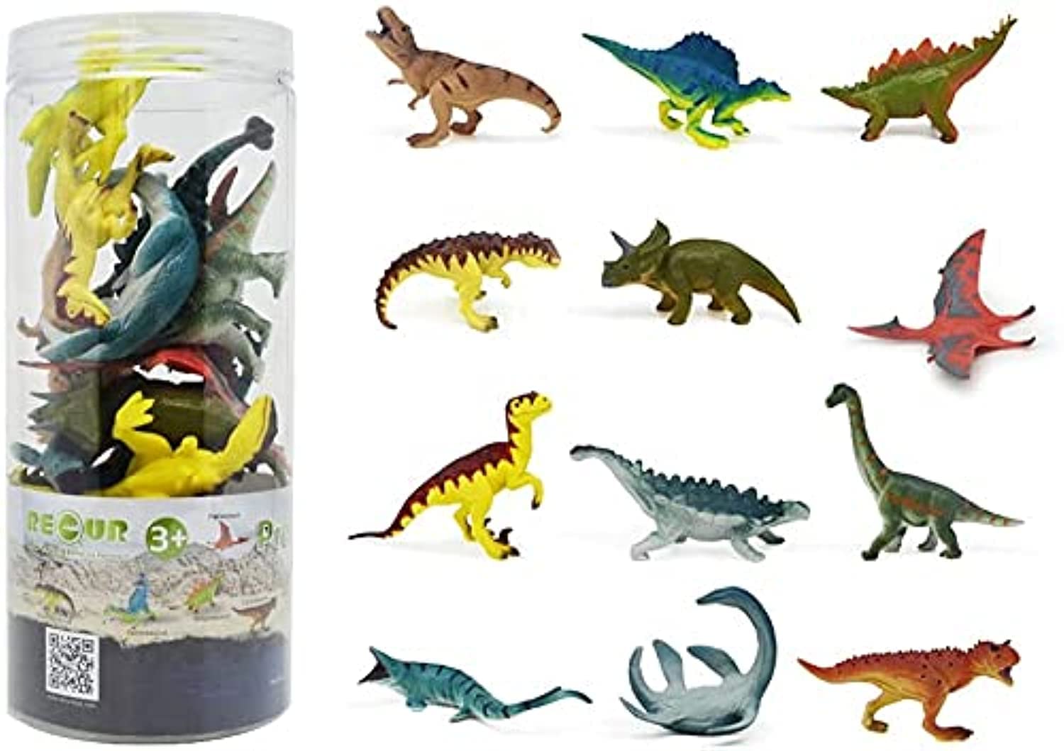 Amazon.com: RECUR 12PCS Assorted Prehistoric Animals PLAYSET, Ages 3 ...