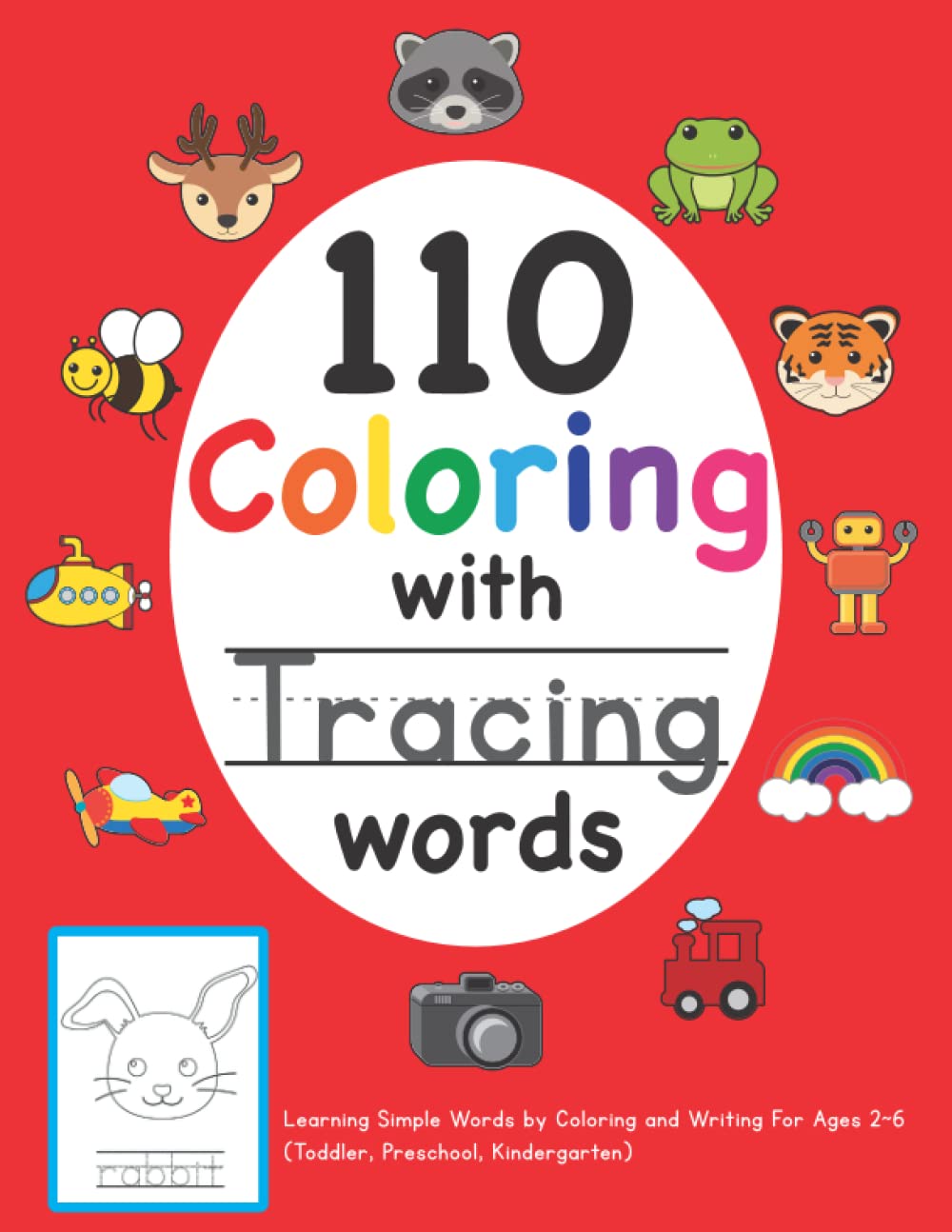 110 Coloring With Tracing Words: Learning Simple Words by Coloring and ...