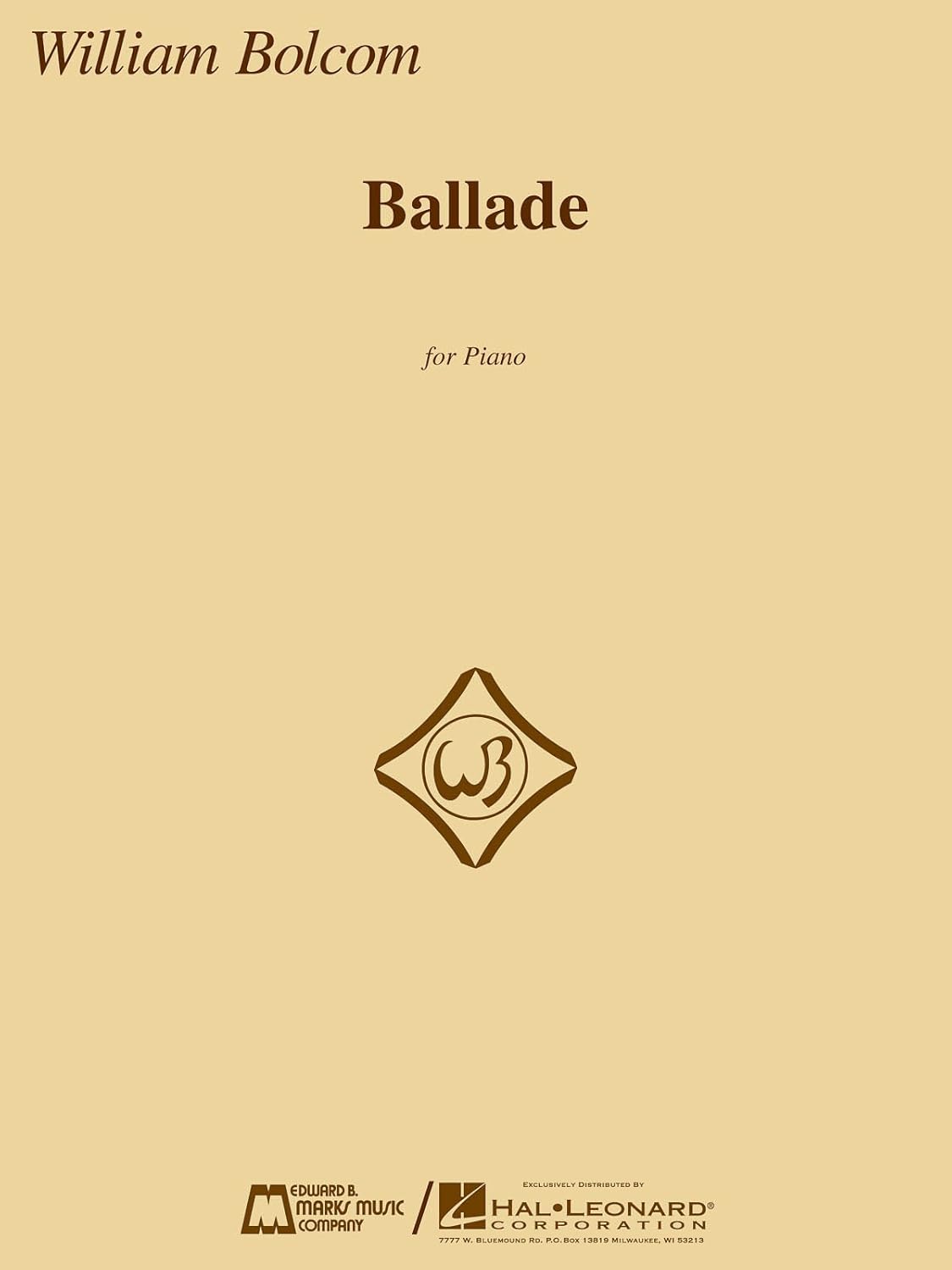 Ballade: Piano (William Bolcom Keyboard Works): Bolcom, William ...