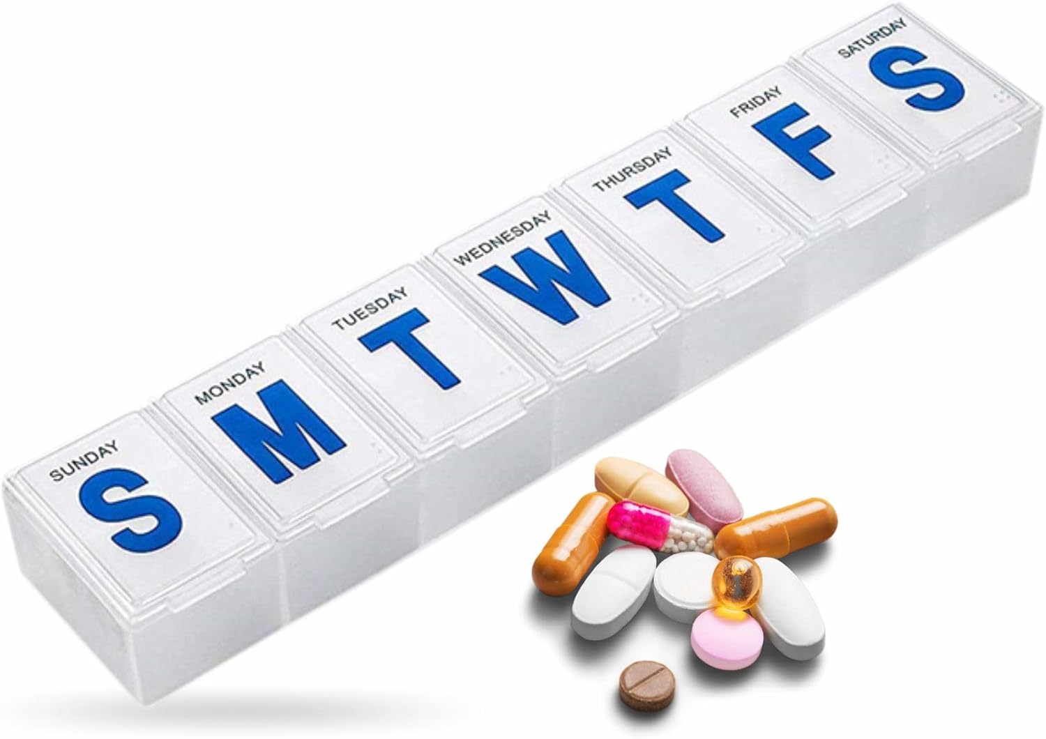 Pill Box Seven Day Pills Organiser Weekly Tablet Dispenser Boxes for ...