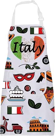 Amazon.com: FUSTMW Italy Aprons with Pockets - Italy Travel Gifts ...