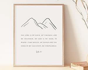 Psalm 182 The Lord Is My Rock Bible Verse Unframed Canvas Wall Art ...