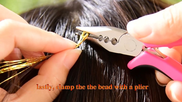 Watch how to apply hair tinsel extensions using microlink beads on ...