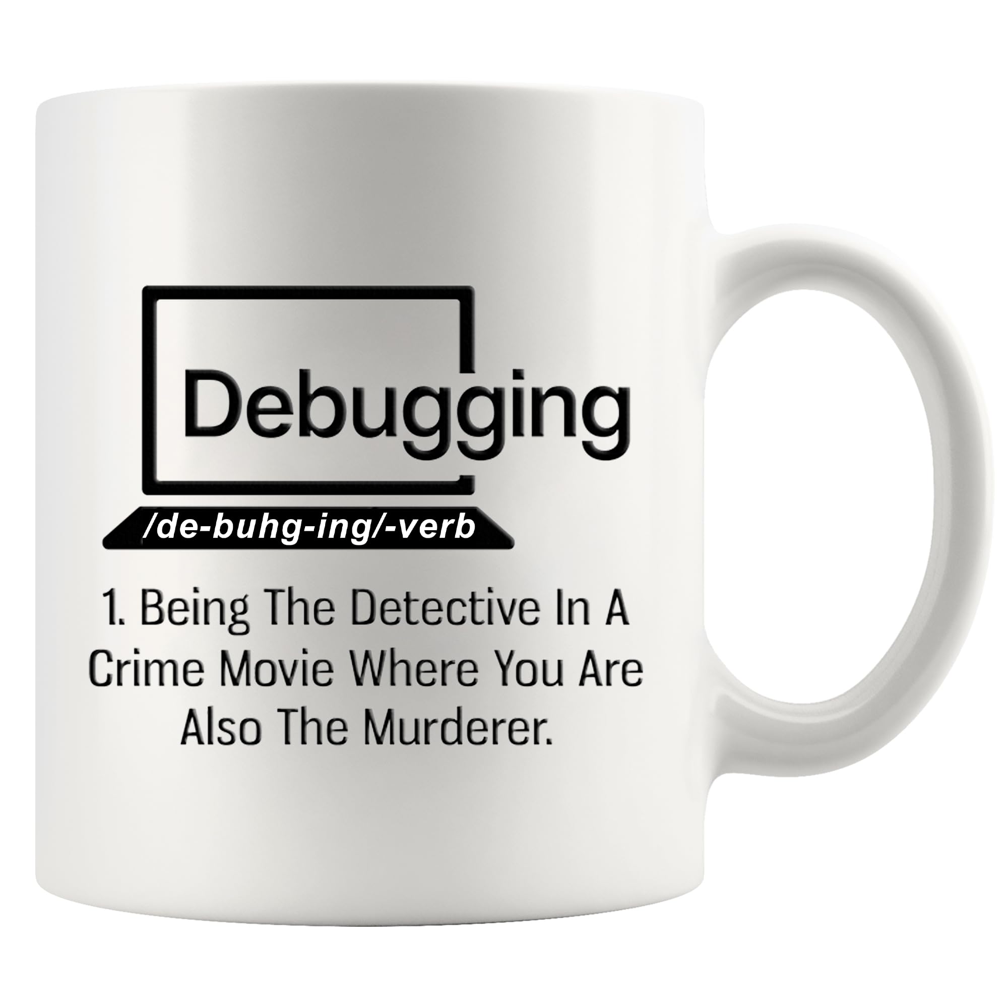 Amazon.com: Panvola Debugging Funny Quote Coffee Mug for Programmer ...
