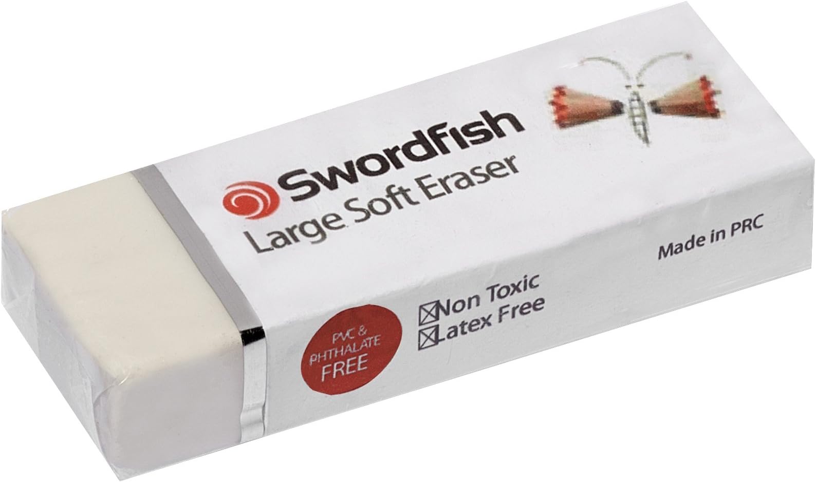 Swordfish ‘Large Soft’ Eraser [Pack of 2] PVC and Phthalate Free Eraser ...