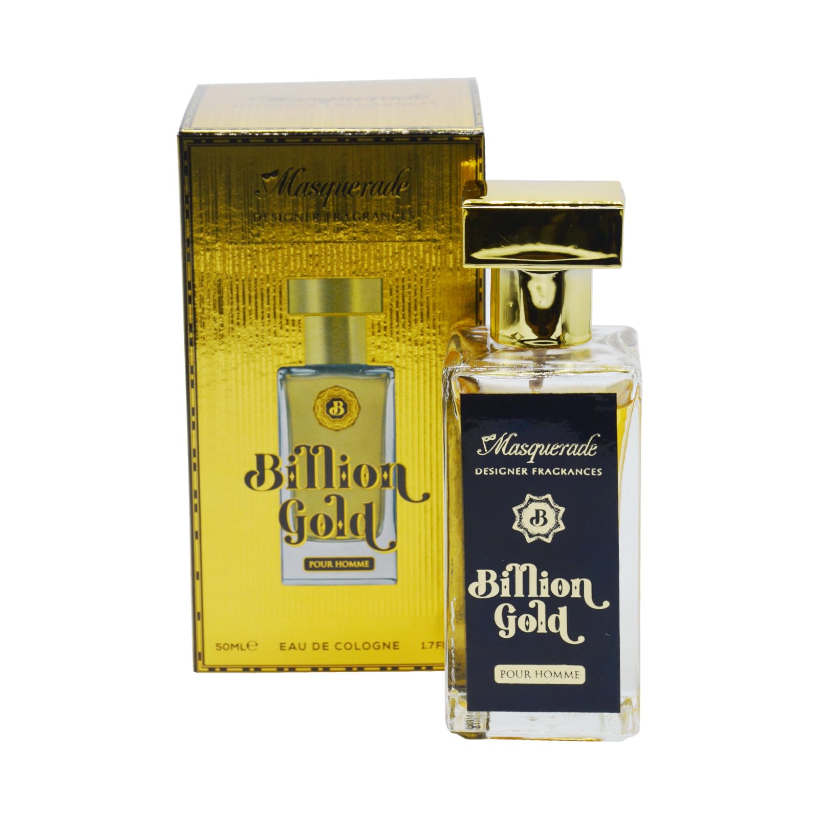 Masquerade Designer Fragrances Billion Gold Eau De Cologne - 50ml/1 ...