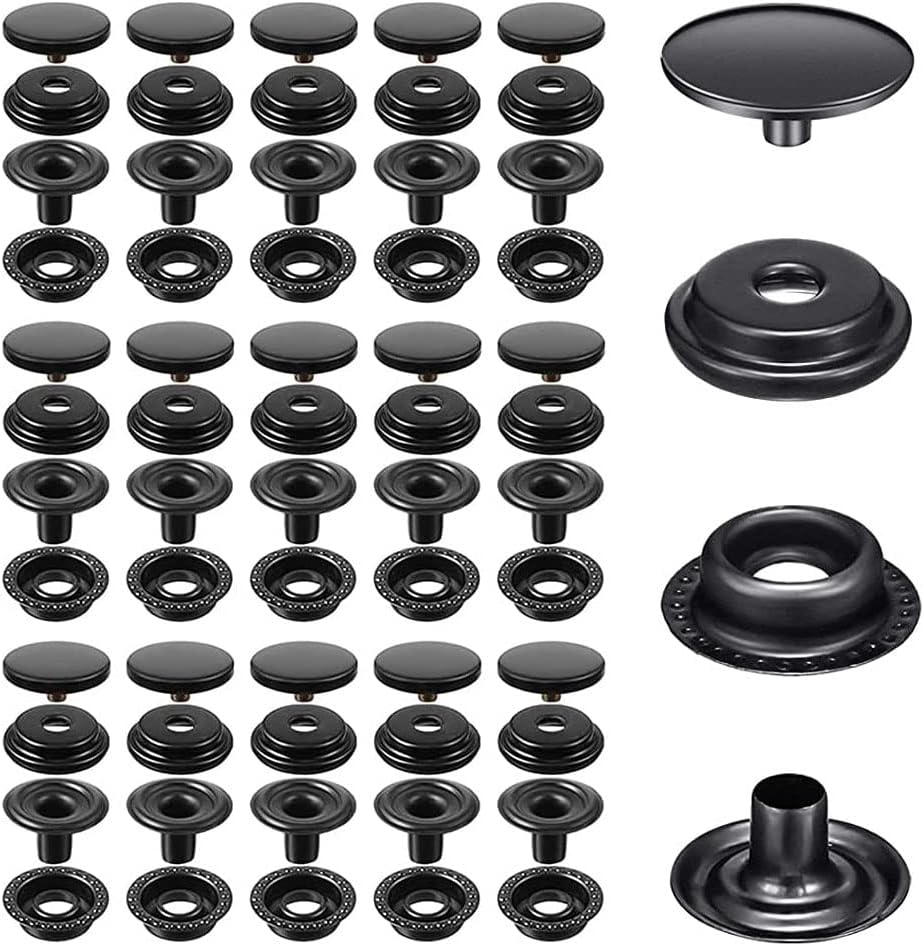 Amazon.com: 120 Pieces Metal Snap Fastener Kit, BetterJonny 15mm Brass ...