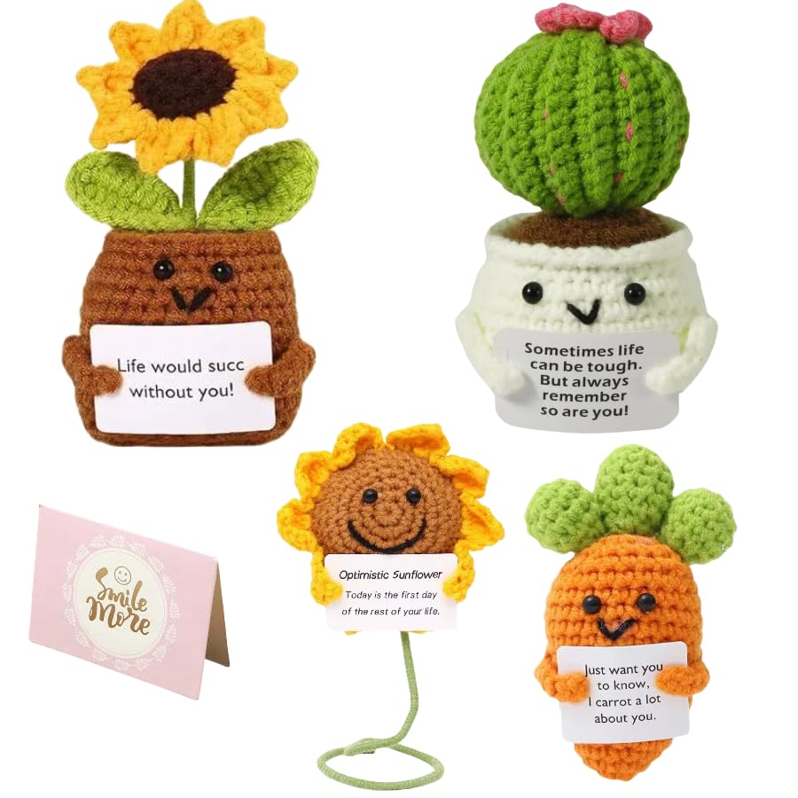 Amazon.com: JolieJulie Positive Crochet Animals Gift, 4pcs Emotional ...