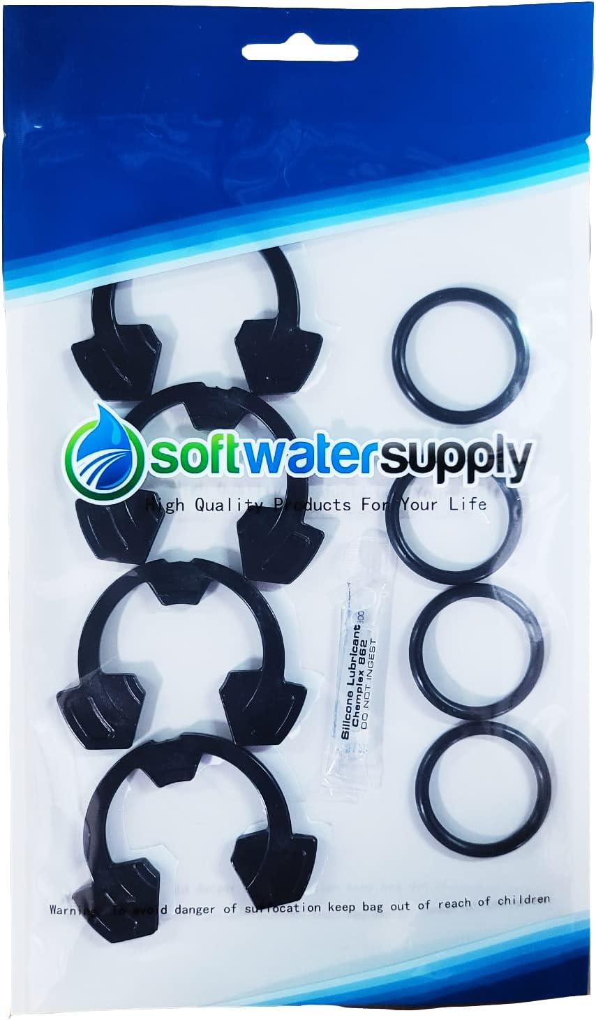 Water Softener Clips and O-Rings Kit for 1'' Softeners - (4) Clips pn ...