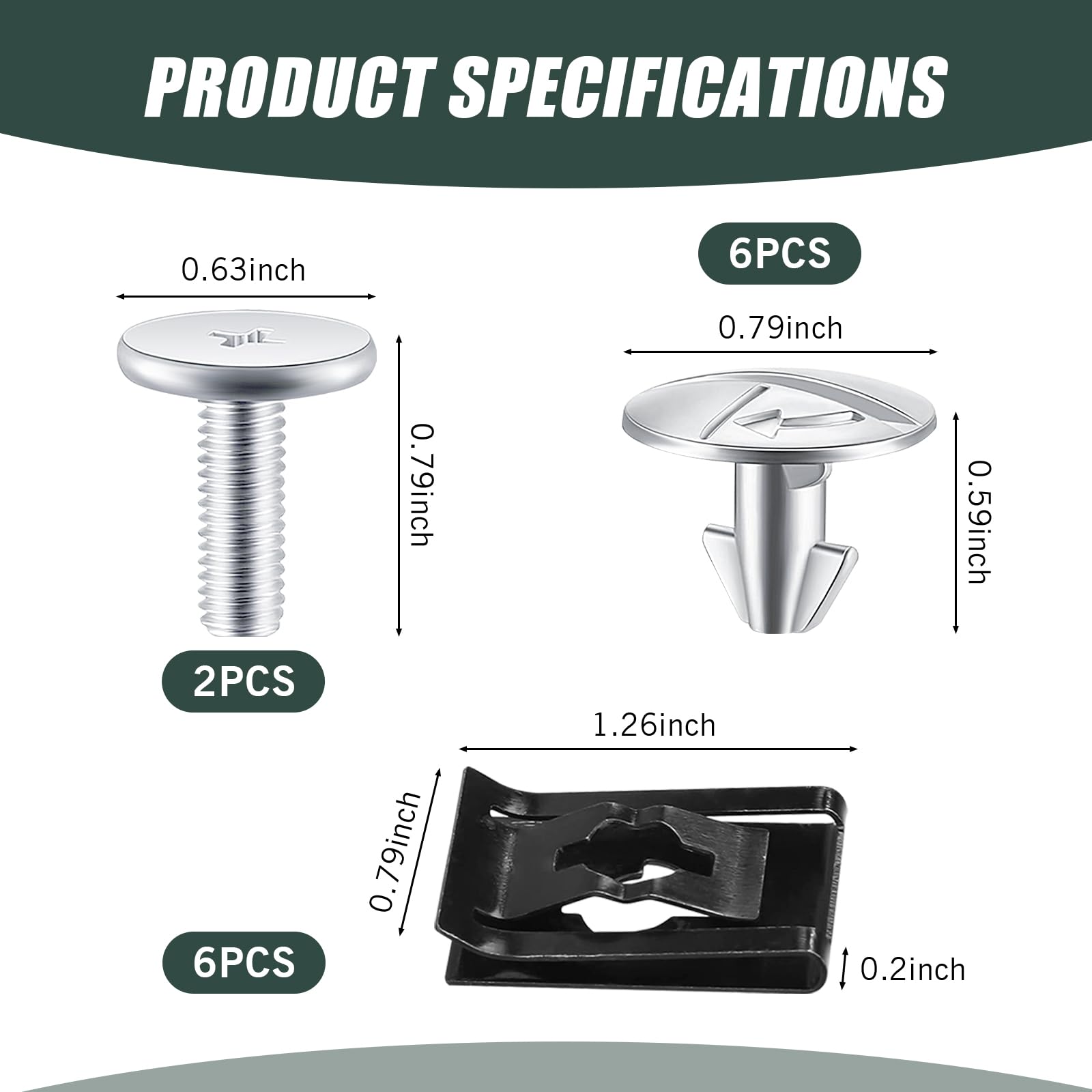 Snapklik.com : JawGrew 14 PCS Car Lower Engine Cover Bolt Pin Screw ...