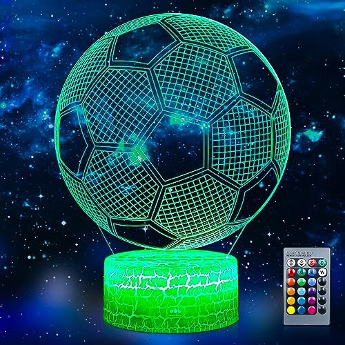 Anano 3D Illusion Football Lights Lamp,Soccer LED Table Desk Decor 7 ...