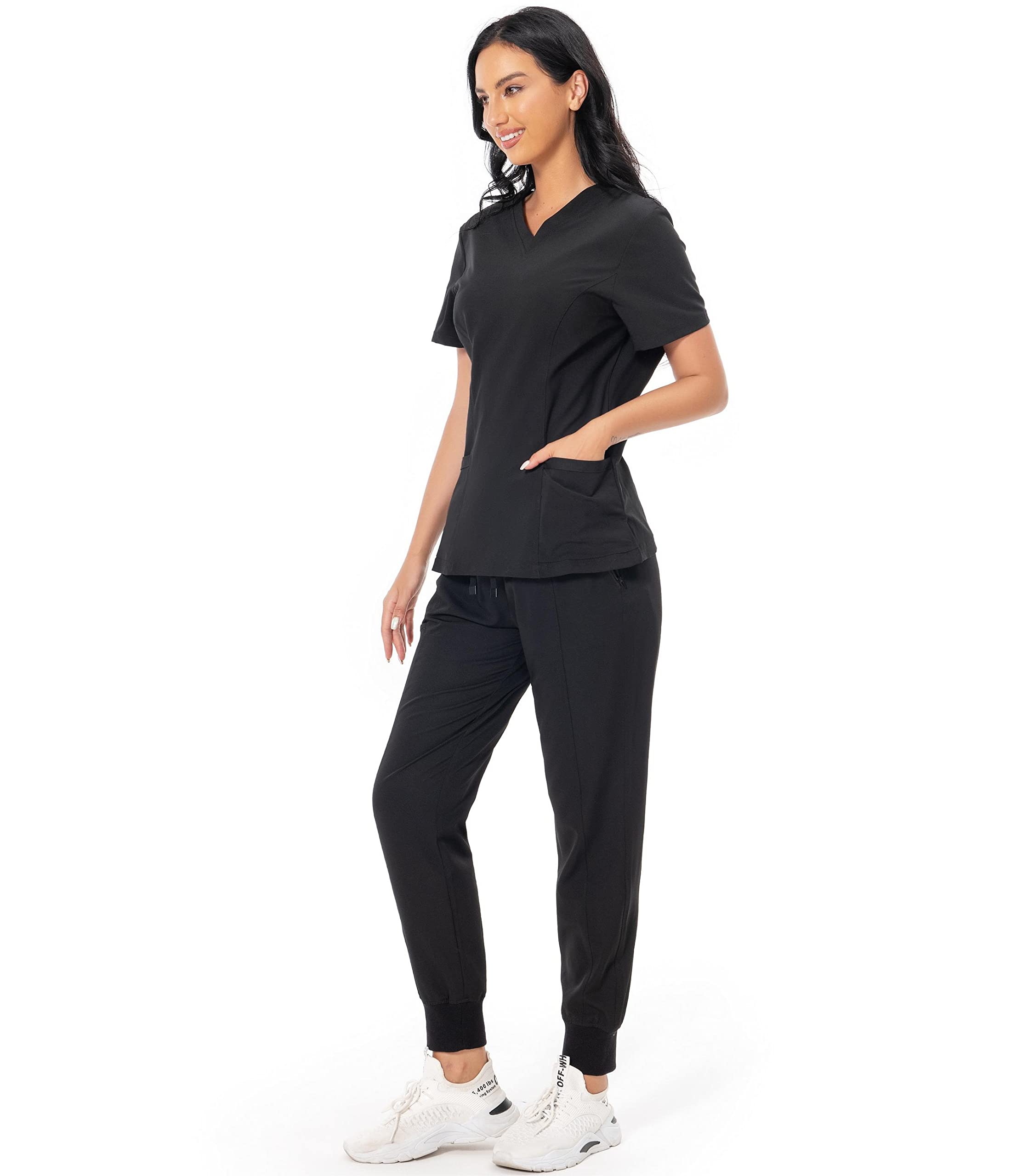 Amazon.com: PuriPure Scrub Set for Women Classic V-neck Scrub Top ...