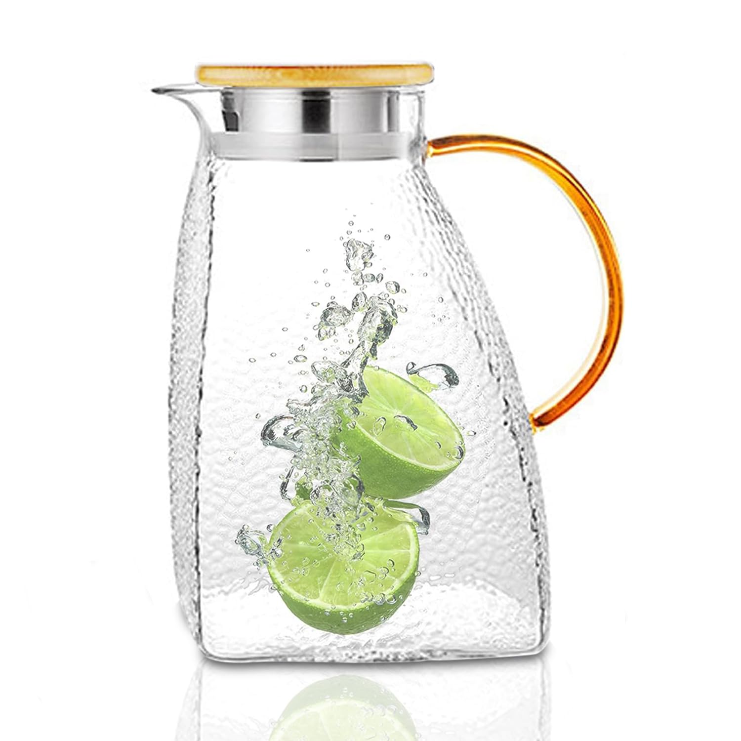 Amazon.com: BPFY 1 Pack 60oz Glass Pitcher With Lids For Fridge, Glass ...