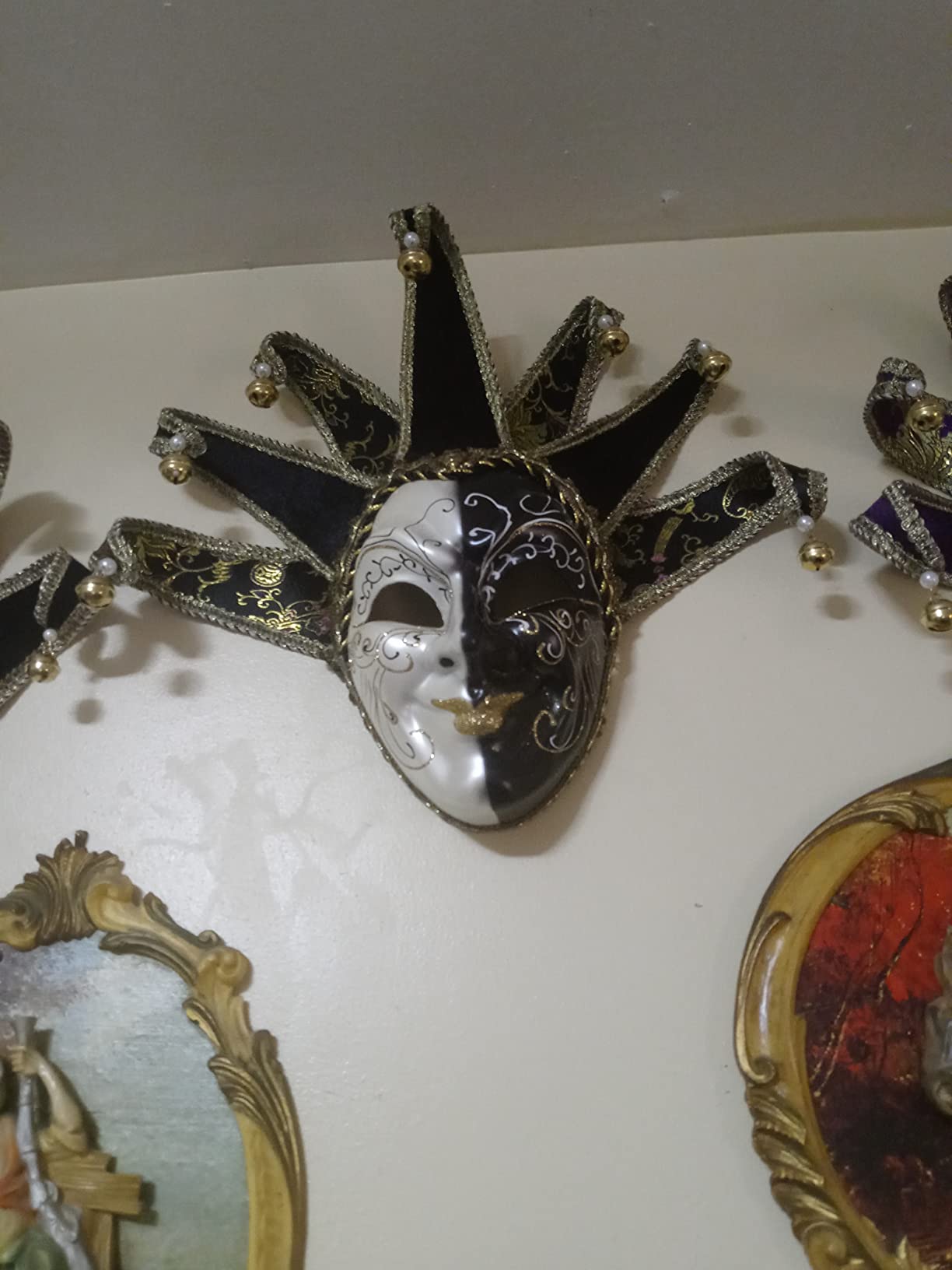 $4/mo - Finance YUFENG New Orleans Mardi Gras Black White Bell Mask ...