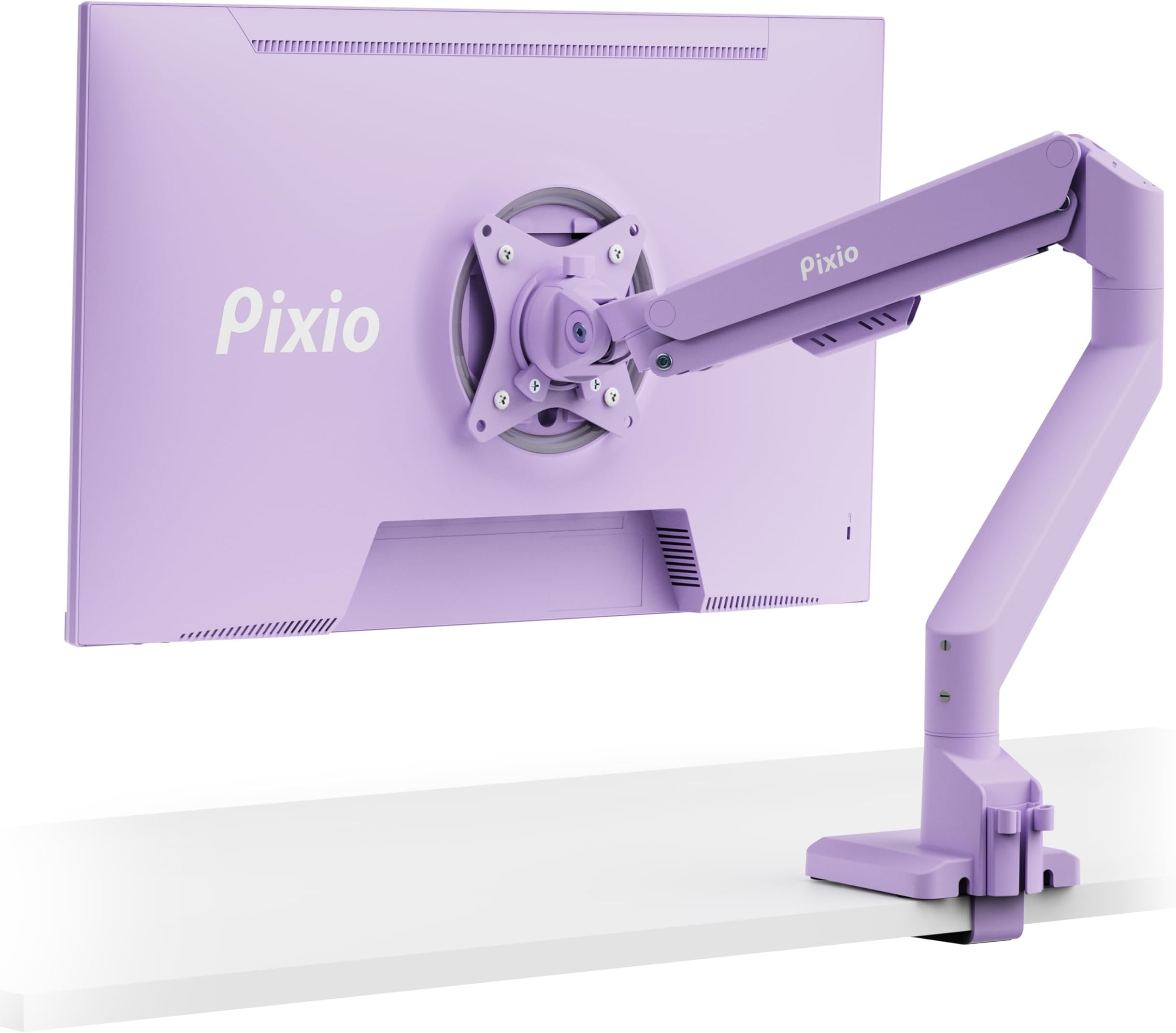 Amazon.com: Pixio PS1D Wave White Dual Monitor Arm Stand Desk Mount ...