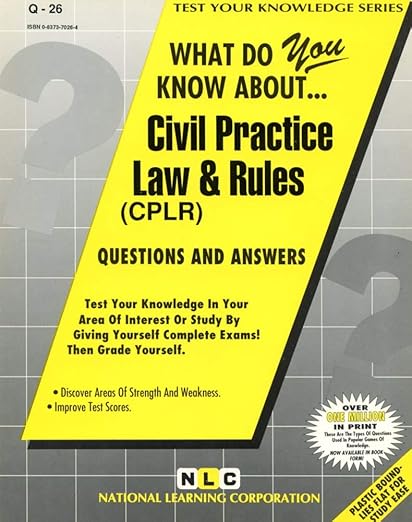 Amazon | Civil Practice Law & Rules - Cplr: Passbooks Study Guide (Test ...