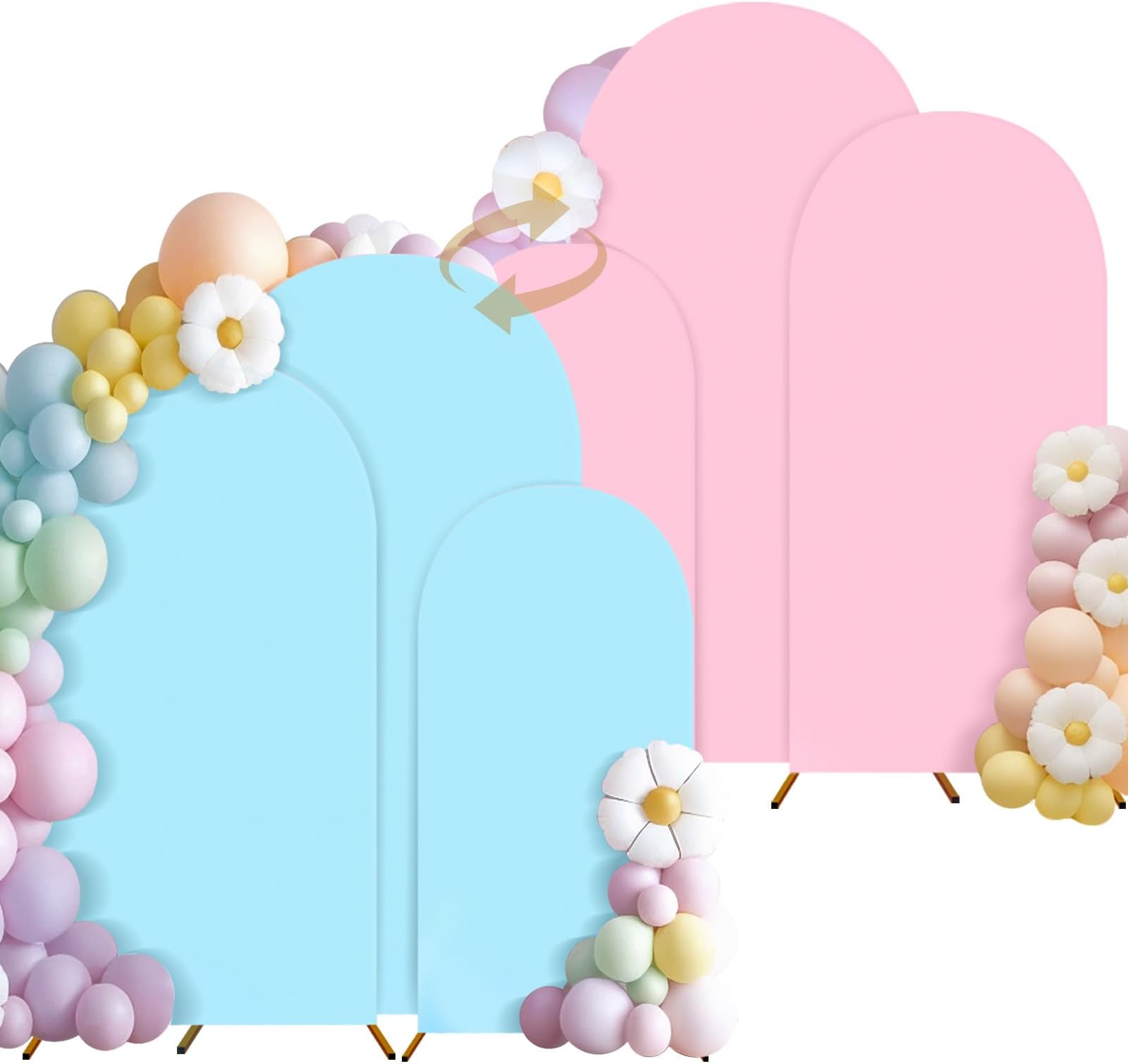 Amazon.com : Set of 3 Arch Backdrop Cove r with Party Banner - Spandex ...