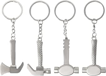 Honbay 4PCS Metal Hammer Keychains Mini Claw Hammer Shaped Key Ring ...
