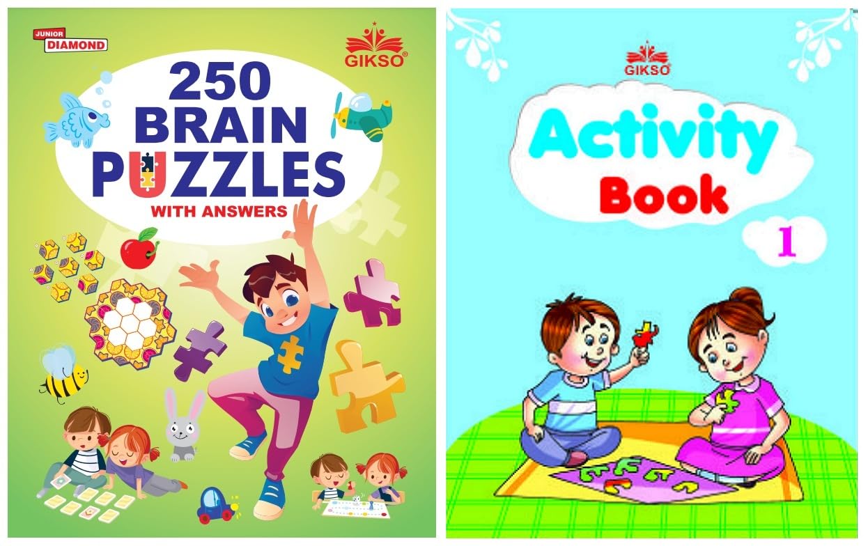 Buy GIKSO Combo of 250 Brain Puzzles Book and Activity Book – 1 | 300 ...