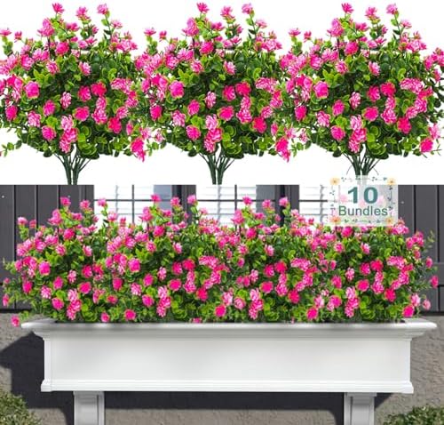 Amazon.com: 16 Bundles Artificial Faux Plants Outdoor Spring Decoration ...